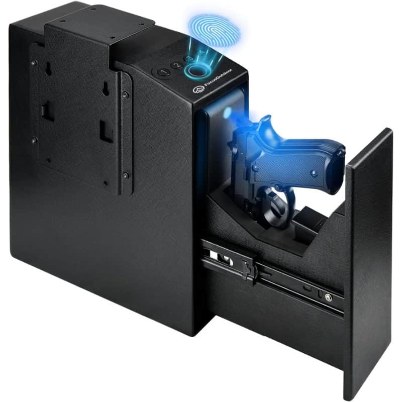 FocusOutdoor® Spring Loaded Biometric Fingerprint Slider Handgun Safe ...